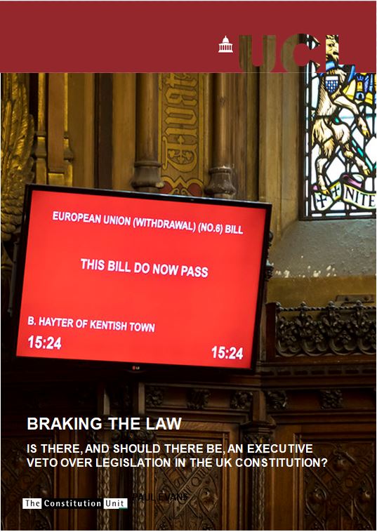 Braking the law: is there, and should there be, an executive veto over ...