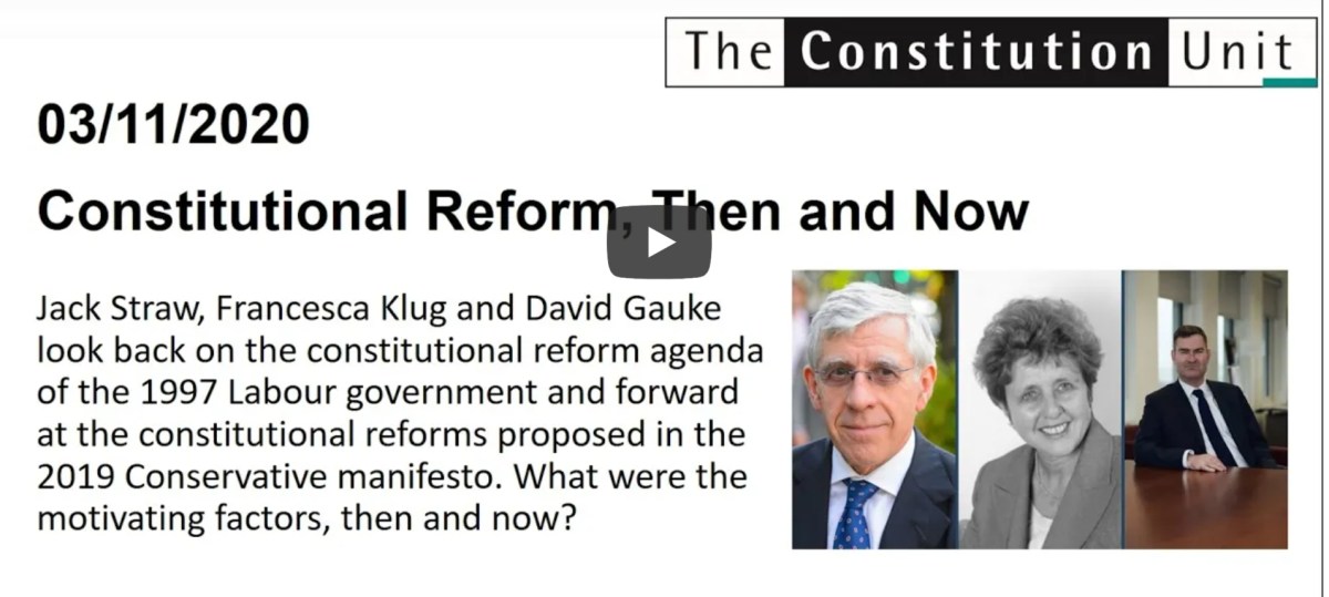 Constitutional reform: then and now (1995-2020) | The Constitution Unit ...